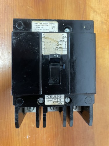 EATON CUTLER HAMMER GHB3070 70AMP BOLT-ON BREAKER 3P 277/480V | eBay