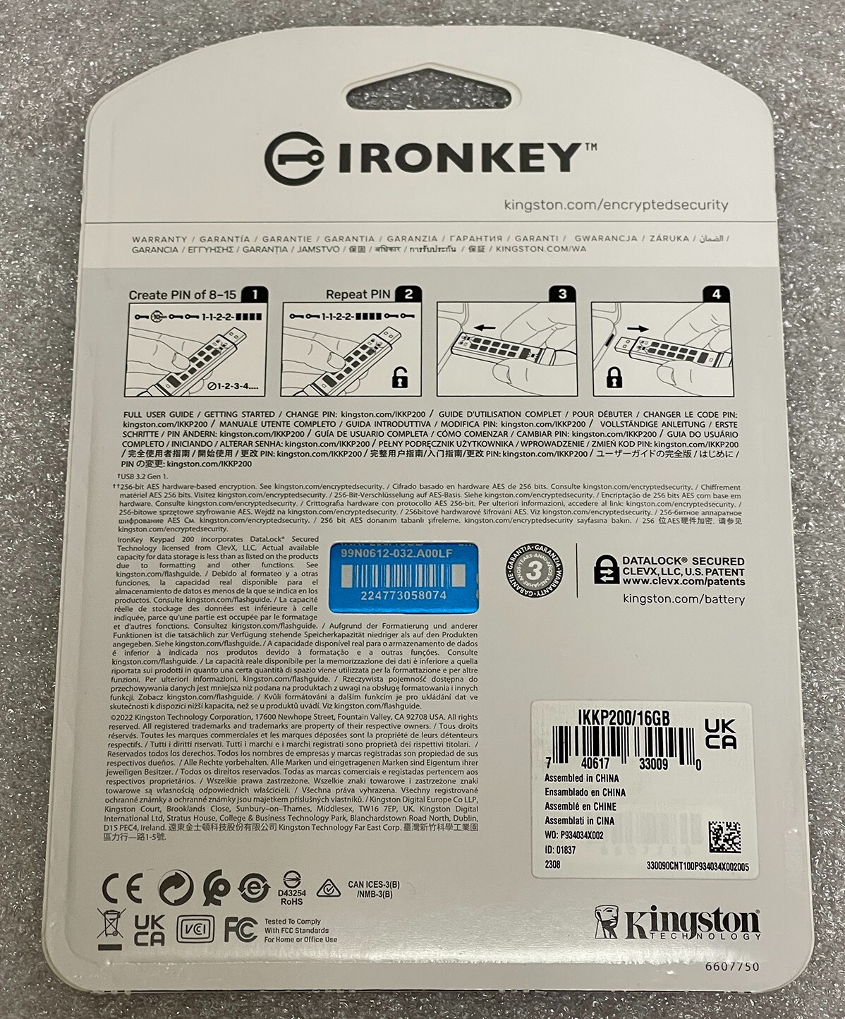 New Kingston Ironkey Keypad 200 16G Encrypted USB 3.2 Drive IronKey ...