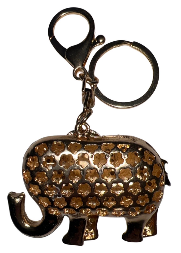 White Lucky Elephant Bling Rhinestones Key Chain Fob Purse Charm New | eBay