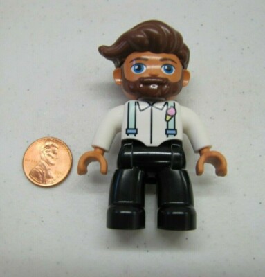 Lego Duplo DAD FATHER MAN 2.5" FIGURE with BROWN HAIR & BEARD Ice Cream ...