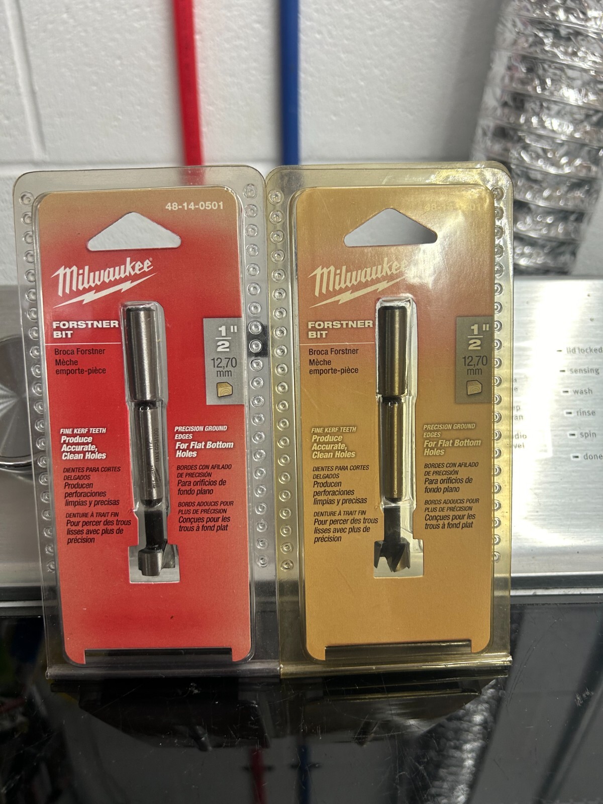 2-pack lot Milwaukee 1/2" Forstner Bit for Accurate Clean holes WOOD 48 ...