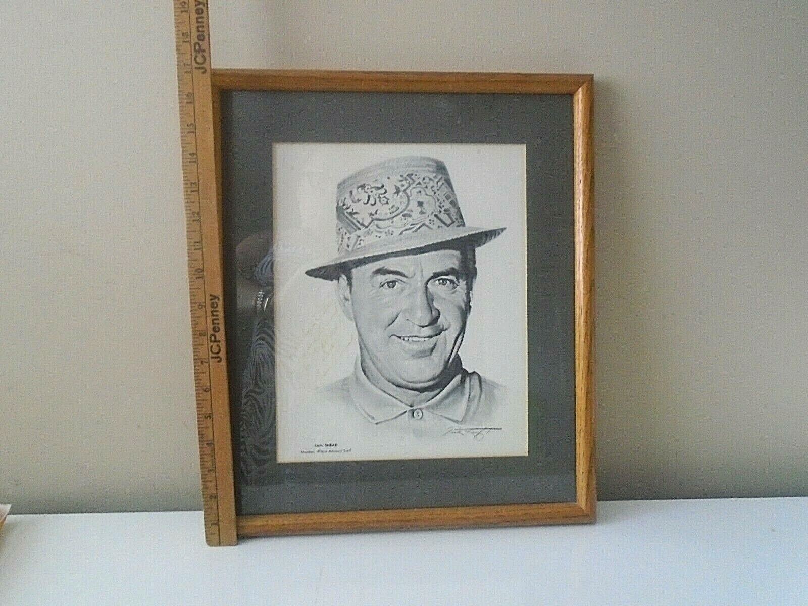 VTG SAM SNEAD AUTHENTIC autograph & Pcture. Signed to Joe Phillip, VP ...