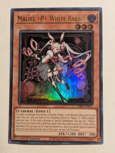 Maliss P White Rabbit #CRBR-EN015 Ultra Rare 1st Edition Yu-Gi-Oh! 🔥 | eBay