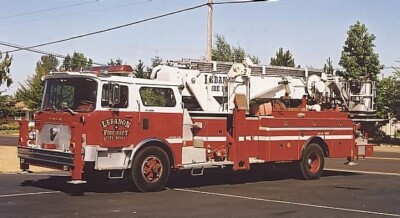 Lebanon, OR 1972 Mack/Baker Aerialscope FDNY fire apparatus photo 4x6 ...