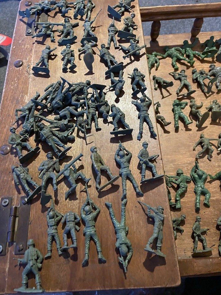 Vintage Lot of 120+ Marx MPC Soldiers WWII Green Plastic Army Men | eBay