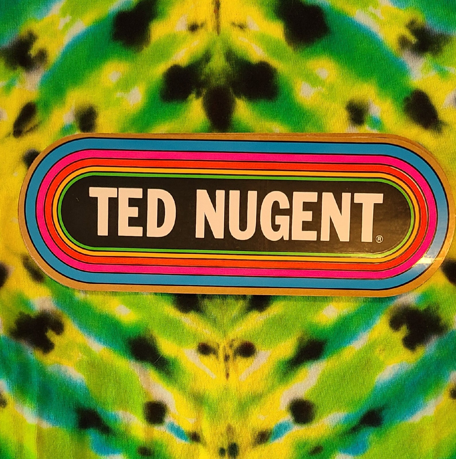 TED NUGENT KLOS 95.5 Vintage 80's Rainbow Bumper Sticker Decal Old ...