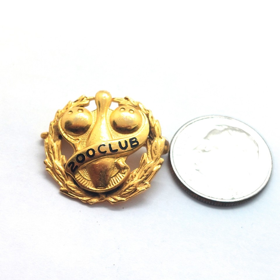 Vintage Bowling 200 Club Pin Laurel Wreath Award League Achievement ...