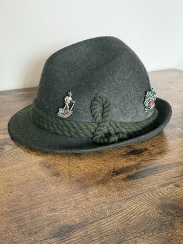 Tyrolean Wool Felt Bavarian Hat With 4 Alpine Travel Pins 57 | eBay