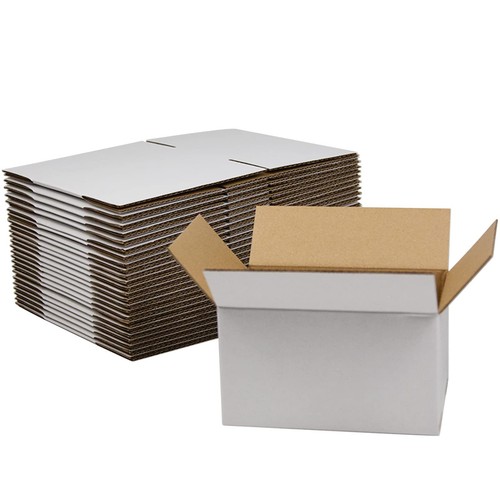 7x5x4 Inches Shipping Boxes, White Corrugated Cardboard Boxes for Small ...