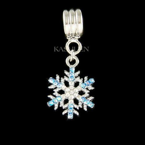 Ice Blue SNOWFLAKE~ made with Swarovski Crystal European Bracelet ...