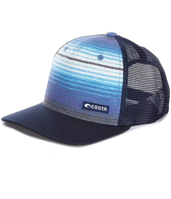 BRAND NEW COSTA DEL MAR BAJA BLUE STRIPE MESH ADJUSTABLE CAP HAT | eBay