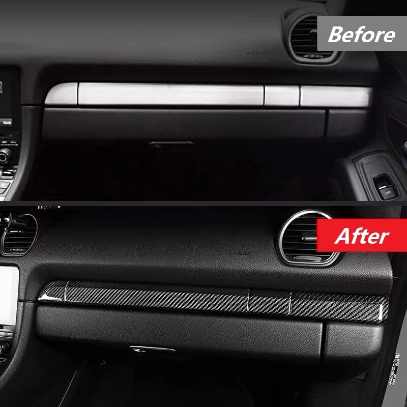 6pcs Carbon Fiber Dashboard Panel Cover Trim For Porsche 718 Boxster ...