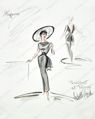 8x10 Print Audrey Hepburn Edith Head Sketch Breakfast at Tiffany's 1961 ...