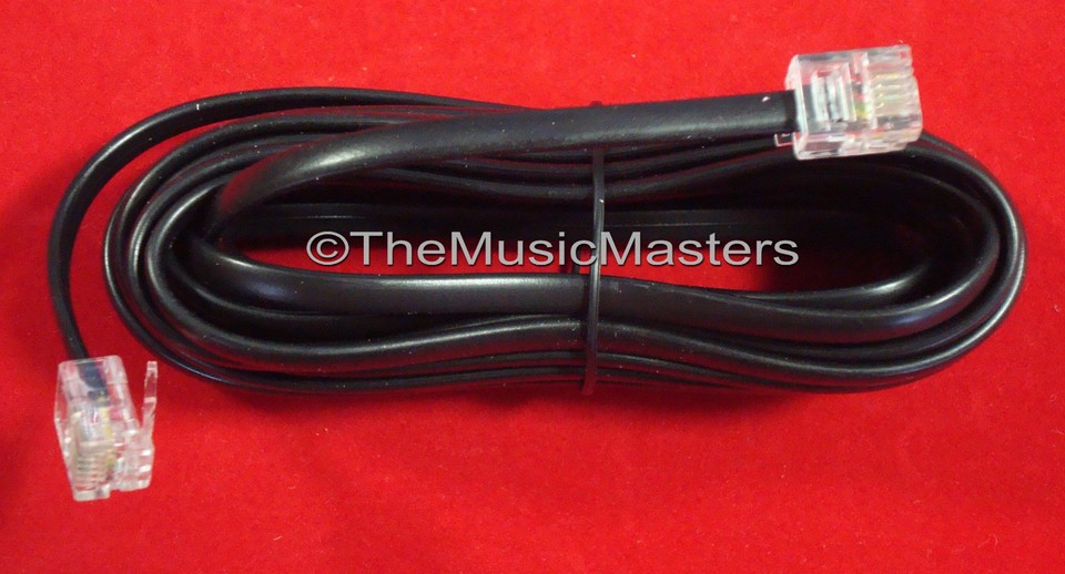 Black 15' ft Telephone Modular Line Cord Phone Cable Extension Wire ...
