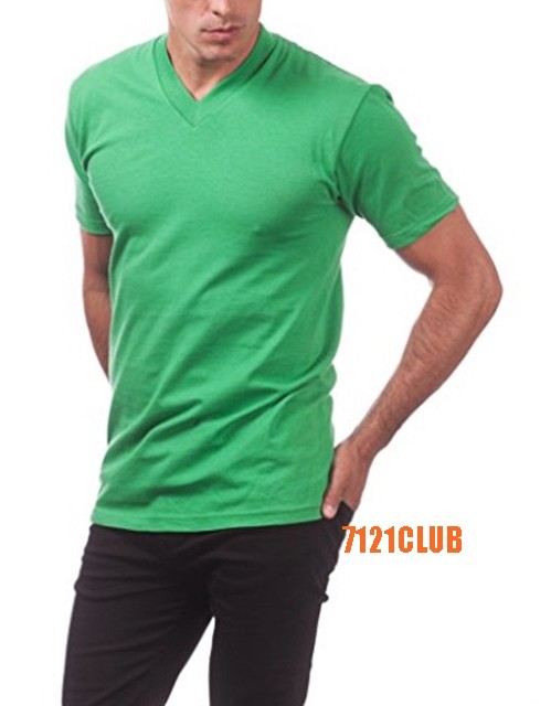 PRO CLUB MEN V NECK T SHIRT CAMO TEE PROCLUB PLAIN SHORT SLEEVE BIG ...