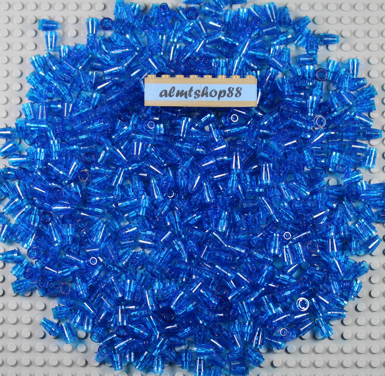 LEGO - 1x1 Cone Trans Dark Blue w/ Top Groove #4589b Cylinder Brick ...