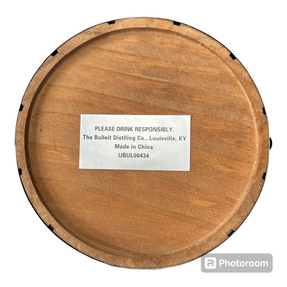 Brand New Bulleit Bourbon Whiskey Wooden Keg Barrel Bank Tip Jar Large ...