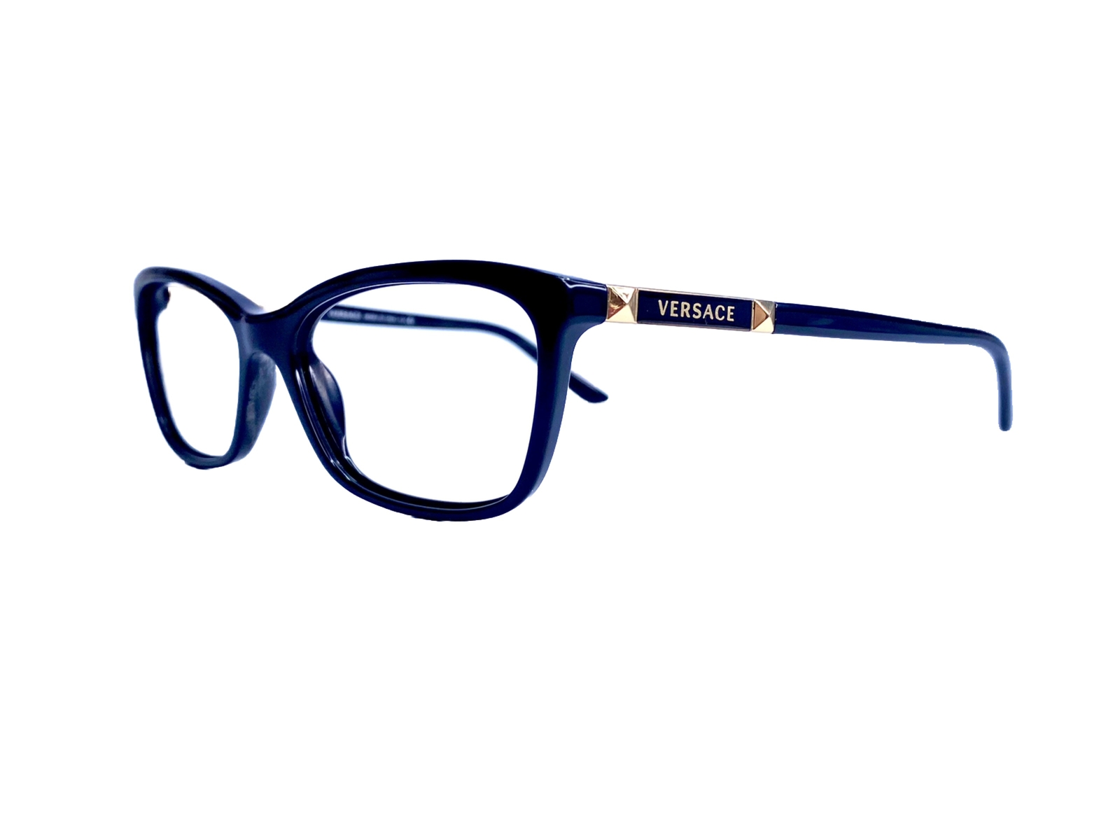 Versace Black Wayfarer Frame Gold Temple Eyeglasses Italy MOD.3186 GB1 ...