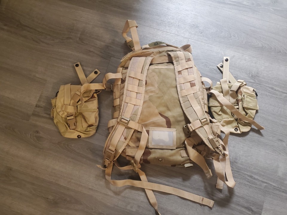 USGI MOLLE 3 Day Assault Pack Desert Camo DCU 3 Color Backpack new side ...