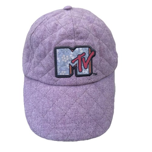 New MTV Hat Cap Wool Blend Strap Back Purple Quilted Lined Strap Back Music TV | eBay