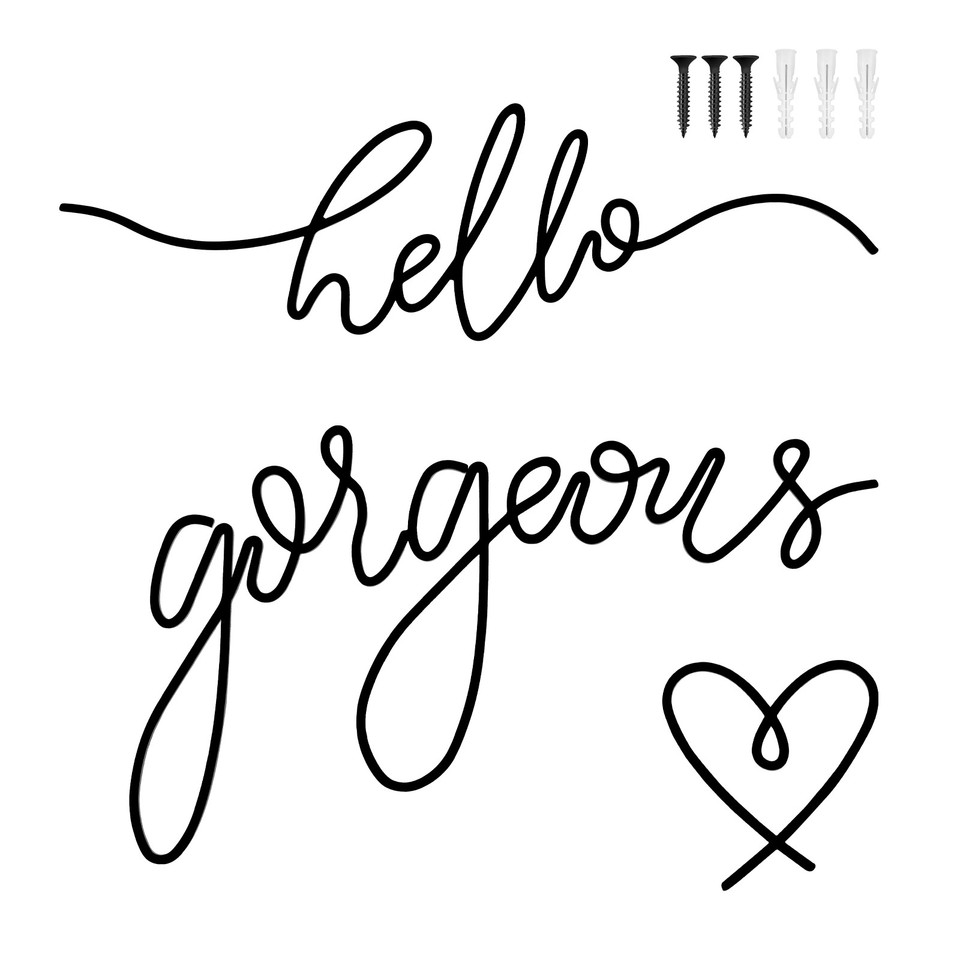 Hello Gorgeous Metal Wall Art Decorative Hello Gorgeous Sign Aesthetic ...