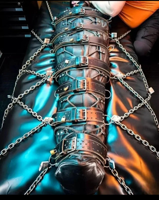 Leather Sleepsack Bondage Bag Full-Body Cowhide Restraint Sack Heavy ...