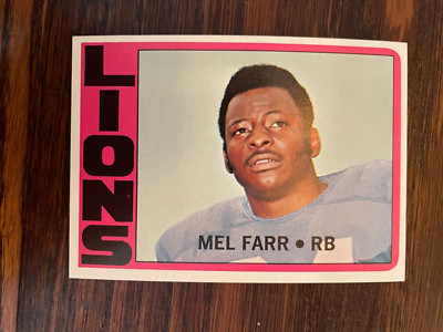 1972 TOPPS #288 MEL FARR DETROIT LIONS FOOTBALL CARD RARE HI# NM+ | eBay