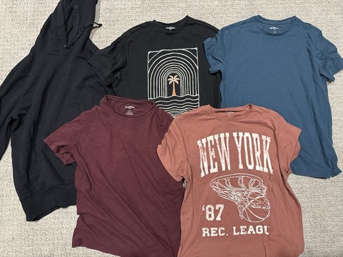 4 Men's Large Goodfellow Shirts And 1 Large Black Hoodie Shirt Lot | eBay