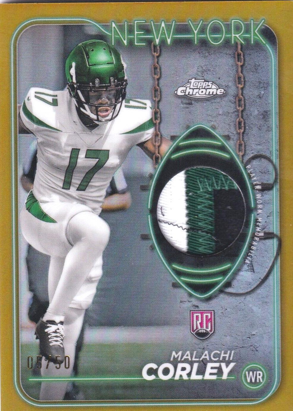 2024 Topps Chrome - Rookie Relics Malachi Corley #CRR-MC Gold Refractor ...