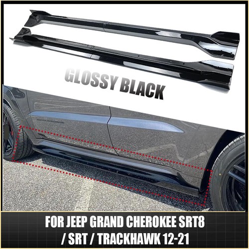 For Jeep Grand Cherokee SRT8 / SRT / Trackhawk 12-21 Glossy Side Skirt ...