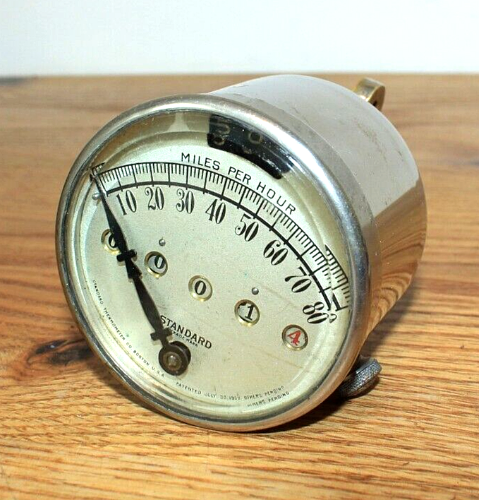 Rare 1909 Pat. Standard Speedometer, Odometer, Beveled Glass, Model T ...
