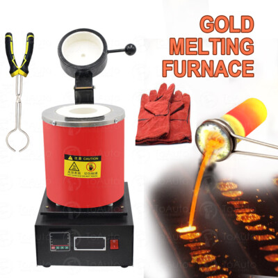 1/2/3KG Electric Automatic Metal Melting Furnace Kit Gold Silver Copper ...