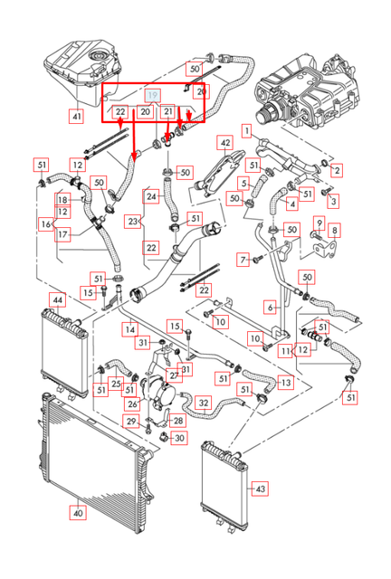 OEM Audi Q7 4l Engine Radiator Tank Hose Pipe 7L8121073D Genuine for ...