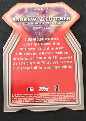 2011 Topps Diamond Die Cut DDC-7 Andrew McCutchen Pirates Baseball Card ...
