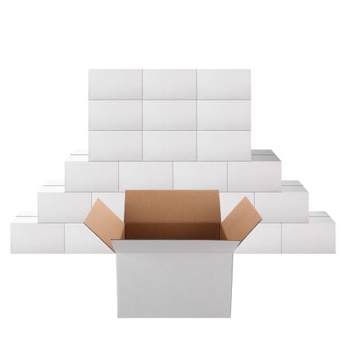 Shipping Boxes Set of 25, Small White Cardboard Mailer Box for Packing ...