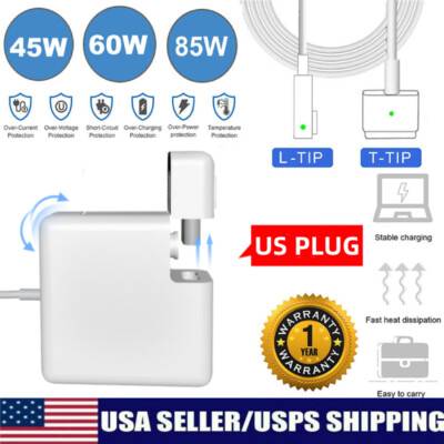 45W 60W L-Tip T-Tip Power Charger AC Adapter For MacBook Air Pro Retina ...