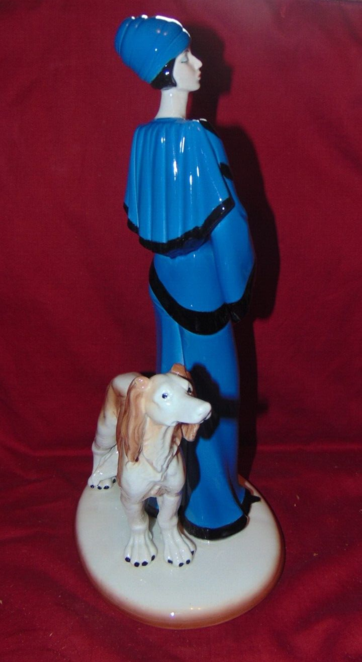 RARE Rodin Art Deco Lady Di Kaye (part of Tupton ware) Afghan Hound Dog ...