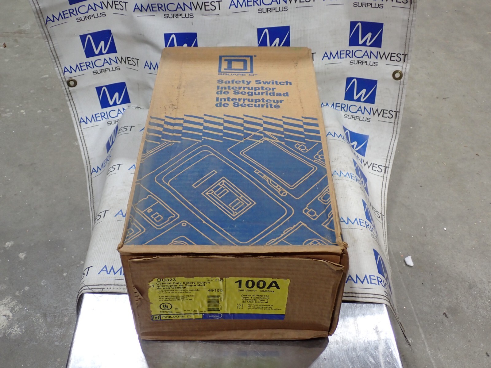 New Square D DU323 100 amp 240 volt NON Fused Indoor 3 Phase Disconnect ...