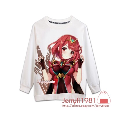 Xenoblade Chronicles 2 Pyra Anime white Unisex Long sleeves sweat shirt ...