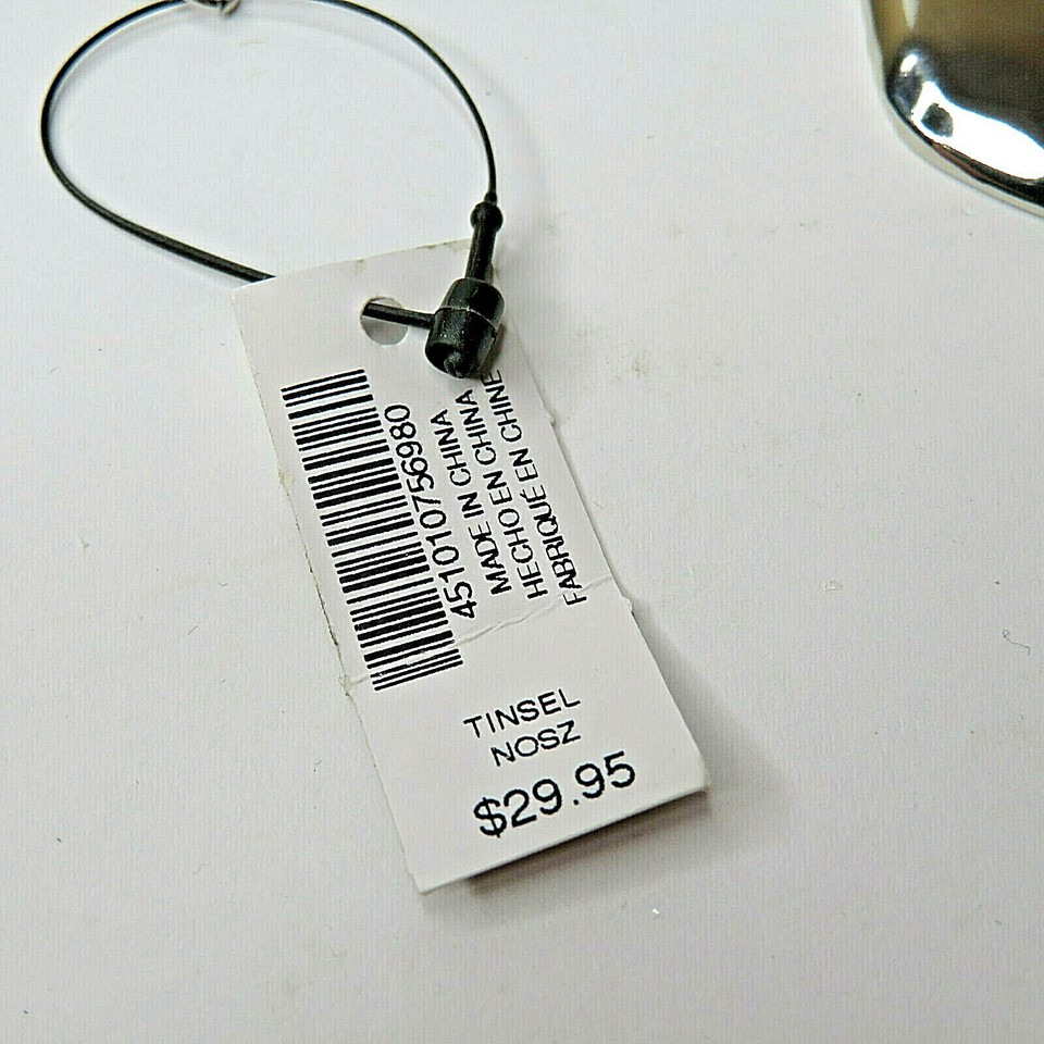 New Chico's TINSEL Sequin Links Silver Tone Metal Pendant Chain ...