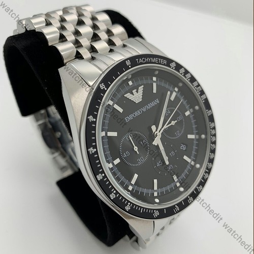 EMPORIO ARMANI AR5988 Silver Tone Bracelet Chronograph Analog Men's ...