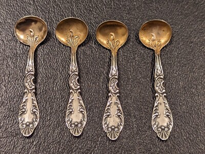 Set of four P&B (Paye and Baker) Sterling Silver Salt Dip Spoons – No ...