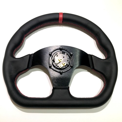 320mm Leather Red Stitching D Shape Racing Steering Wheel Fit for MOMO ...