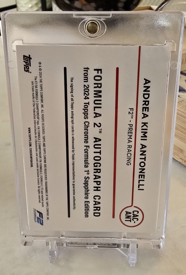 2024 Topps Chrome Sapphire F1 Andrea Kimi Antonelli Autograph Auto #CAC ...