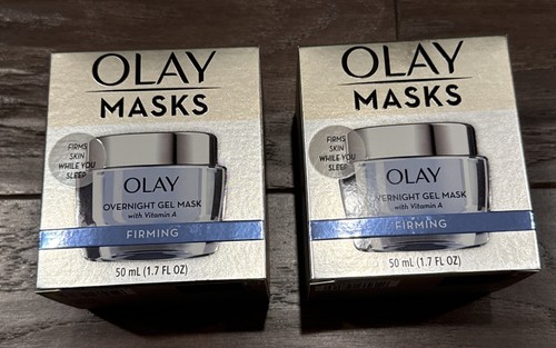 💫Lot of 2 - NEW in Original BOX Olay Masks Overnight Gel Mask Firming 1 ...