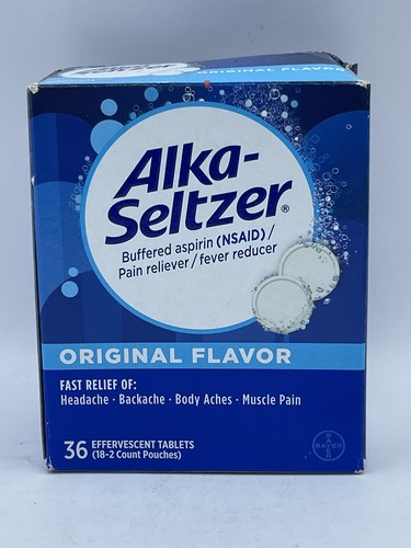 Alka-Seltzer Original Flavor Effervescent Tablets, 36 Count Exp 10/2026 ...