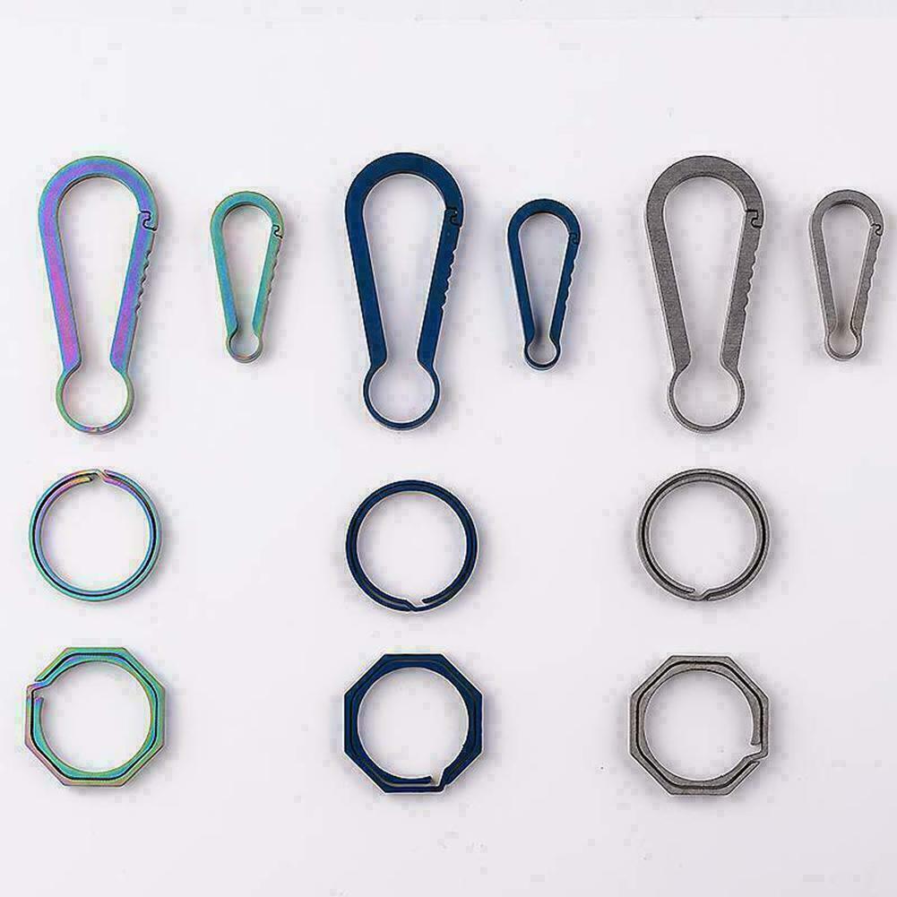 1pcs Titanium Alloy Carabiner D Key Chain Keychain A4D3 Hook Outd C5T0 ...