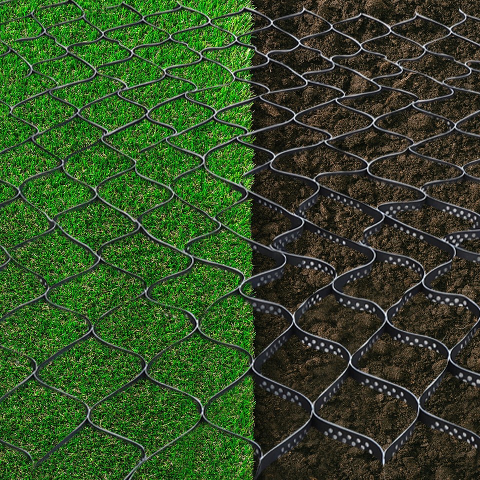 Geo Grid Ground Grid 9x17 ft GeoCell 2" Thick HDPE Material Permeable ...