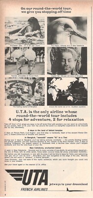 Uta French Airlines Advertising 1 Page Original 1967 Vintage | eBay