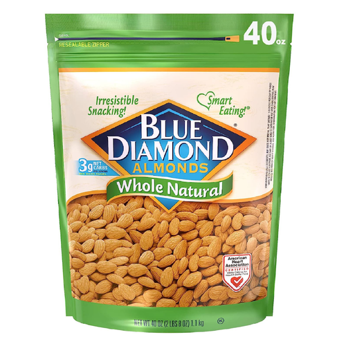 Blue Diamond Almonds Whole Natural Raw Snack Nuts 40 Oz Resealable Bag ...